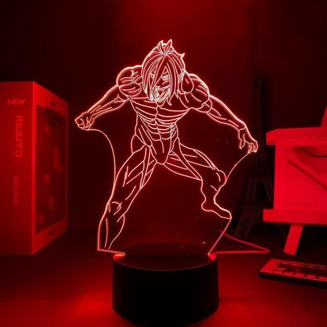 Veilleuse,Rose clair-7 colors no remote--Lampe led avec capteur de mouvement Titan 4 Eren Yeager ...