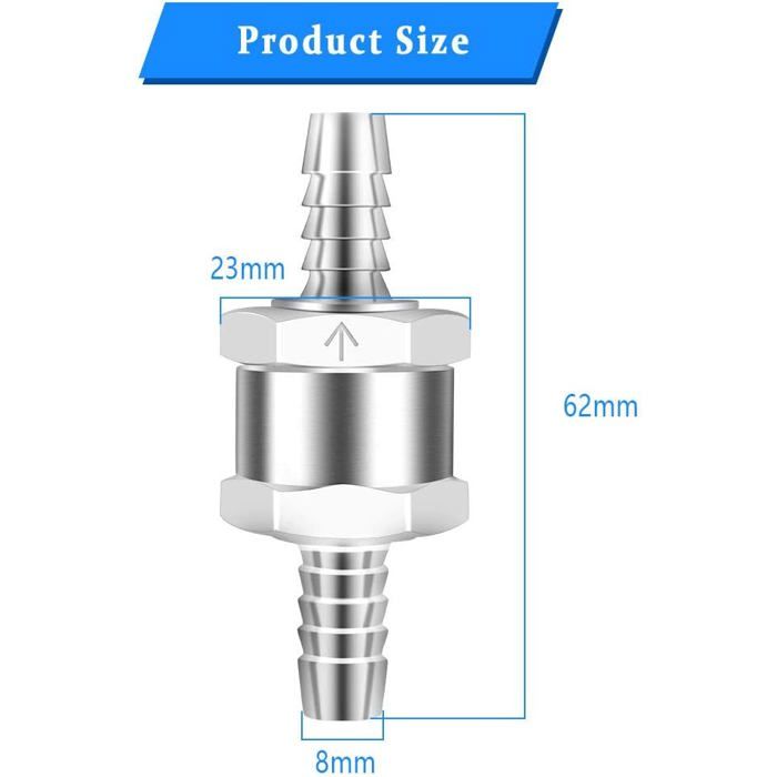 Clapet Anti-Retour 2 Pièces 8mm Valve de Carburant en Alliage d ...