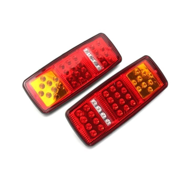 Feux Arrières LED 24V - Universel - 2x 33 LED - Clignotant, Stop ...