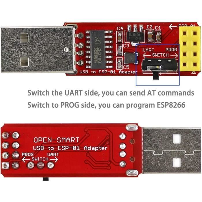 LI-Module adaptateur USB vers USB série ESP8266 ESP-01S sans fil Wi-Fi ...