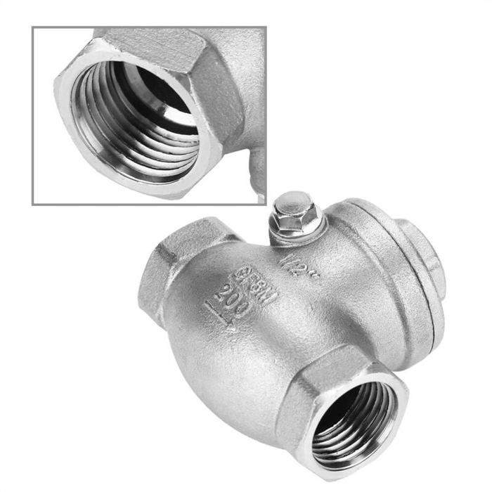 Clapet anti-retour unidirectionnel en acier inoxydable 1/2" DN15 ...