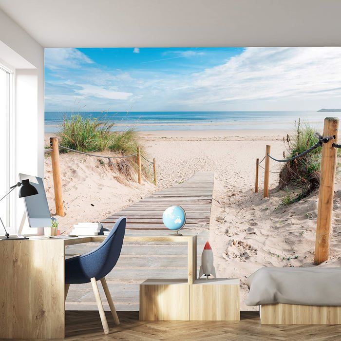 Papier peint photo plage mer 3D 400x280cm avec papier peint à coller ...