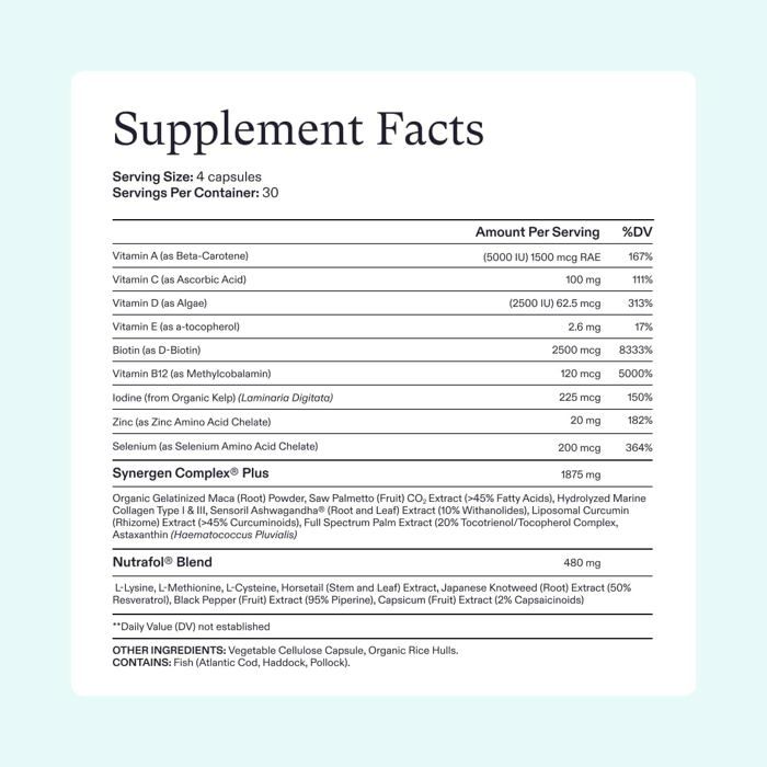 Nutrafol Women's Balance Hair Growth 1 Month Supply 1 Refill Pouch ...