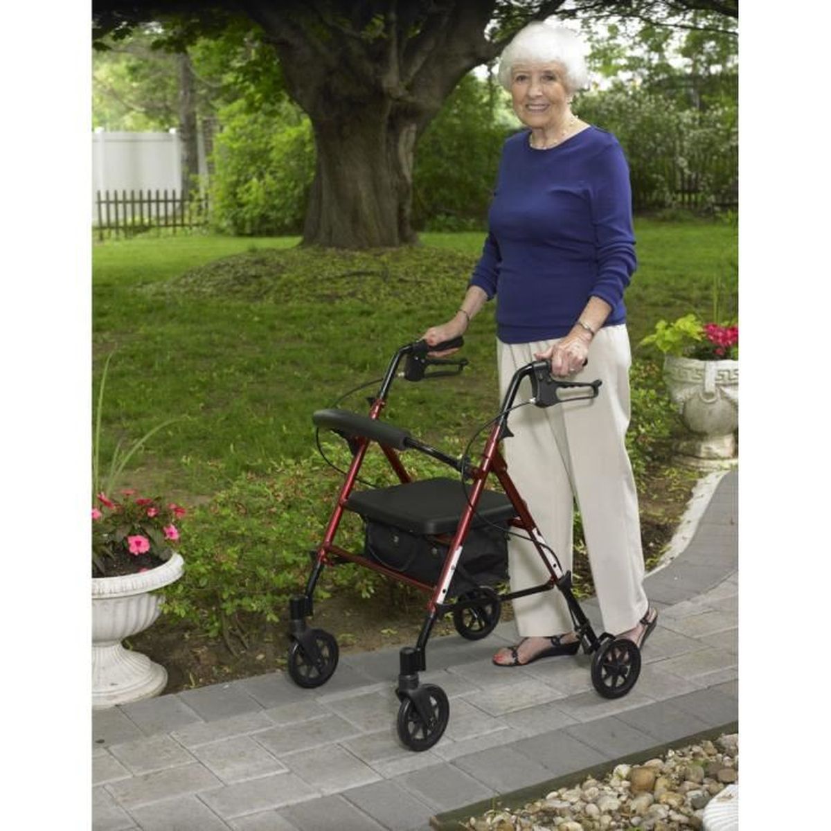 Pliable Déambulateur avec siège et Panier de rangement - Scooter aid de ...
