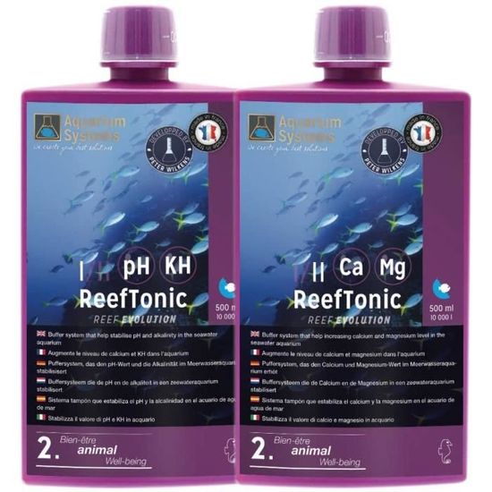Aquarium Systems Reef Evolution Reef Tonic 1 - 2 Stabilisateur pour Aquariophilie 2 x 500 ML ...
