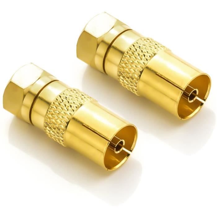 2X Sat Adaptateur D'antenne Adaptateur Sat Set FPlug vers Connecteur ...