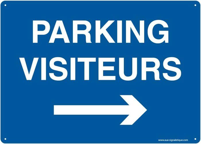 Panneau Signalétique En Pvc Rigide Et Compacte 1.5 Mm. (280 X 200 Mm, Parking Visiteurs À Droite ...