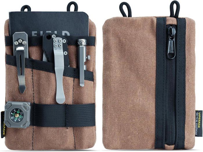 VE1-OW Petit Sac de Poche EDC en Toile cirée,Petit Sac à Outils EDC ...