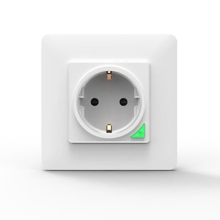 White Wall Socket Ue Plug-Joli Mural Intelligent WiFi avec Bouton ...