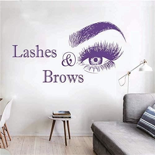 Sticker Mural En Vinyle Les Et Sourcils Logo Autocollant Mural Salon De ...