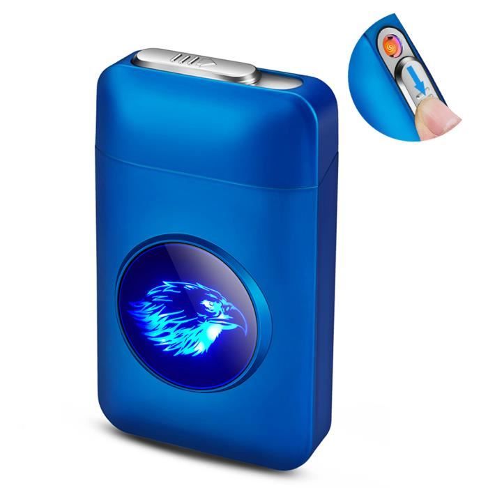 Étui à Cigarettes avec briquets capacité de 19 piècess porte tabacs USB ...