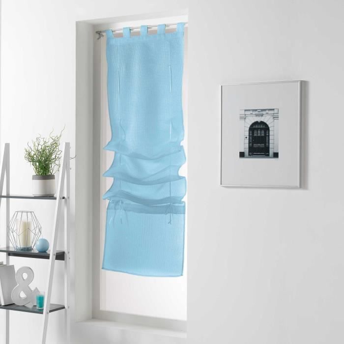 Store droit a passants 45 x 180 cm voile sable rayures pointille Ciel ...