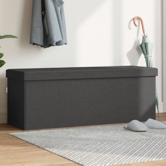 MOO Banc De Rangement Pliable Gris Foncé Faux Lin 7665298797785 ...