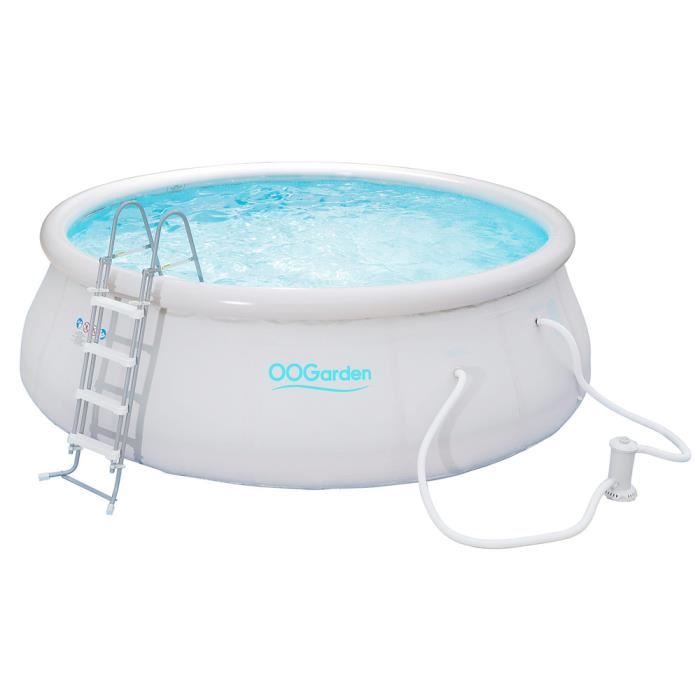 Piscine autoportée ronde Grise 4,57 x 1,22 m - Cdiscount Jardin