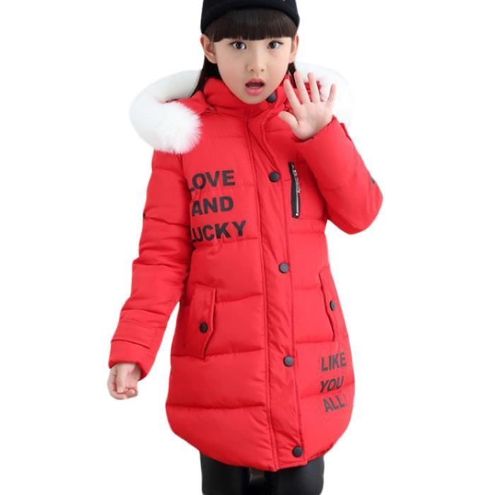 Manteau Longue Enfant Fille avec Capuche en Fourrure,Doudoune d'hiver ...