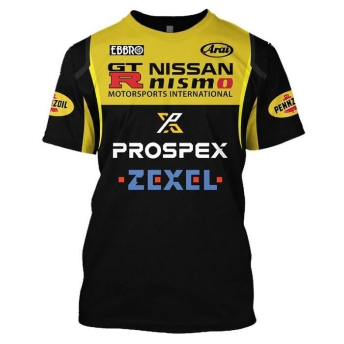 T-shirt - GTR - Moto Racing - Imprimé 3D - Manches courtes - Respirant ...