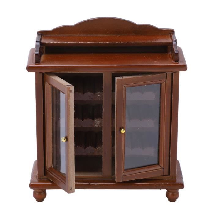 Mxzzand armoire miniature Armoire de maison de poupée en bois, meuble classique et élégant ...
