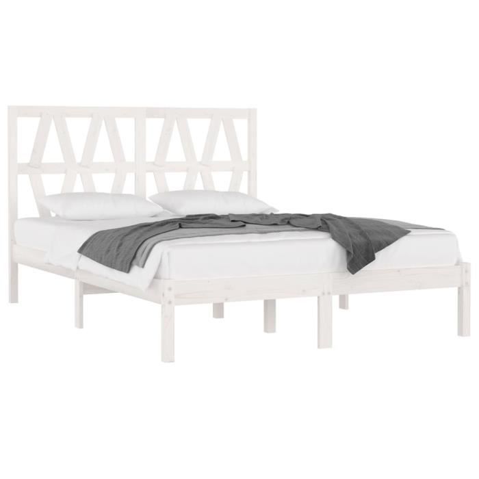 Lit Simple | 1 Place 120 x 190 cm, Cadre de Lit en Bois avec Sommier à ...