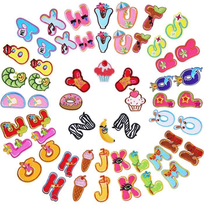 MIWIND Lot de 52 patchs colorés à repasser pour lettres Motif animal à ...