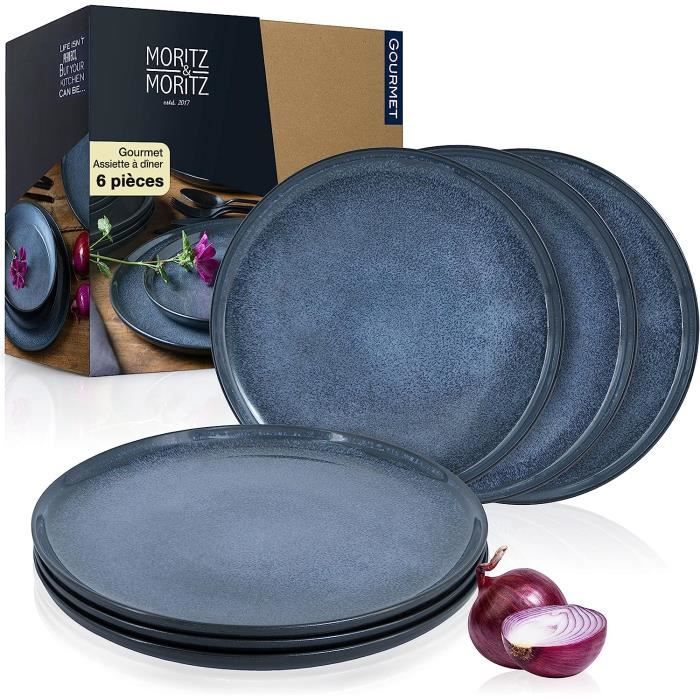 Moritz & Moritz VIDA Lot de 6 assiettes en porcelaine pour 6 personnes ...
