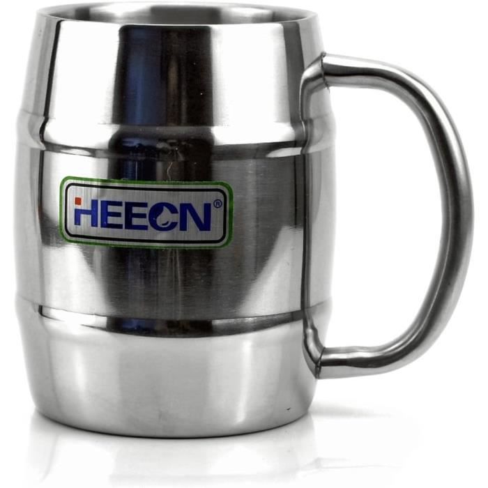 ® Verre a bierre inox - Chope à bière metal - Chope double paroi inox ...