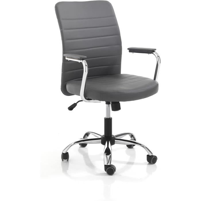 Fauteuil De Bureau Dycol Grey Allié Cuir Pu Alliage D'Acier, Gris, H.92 ...