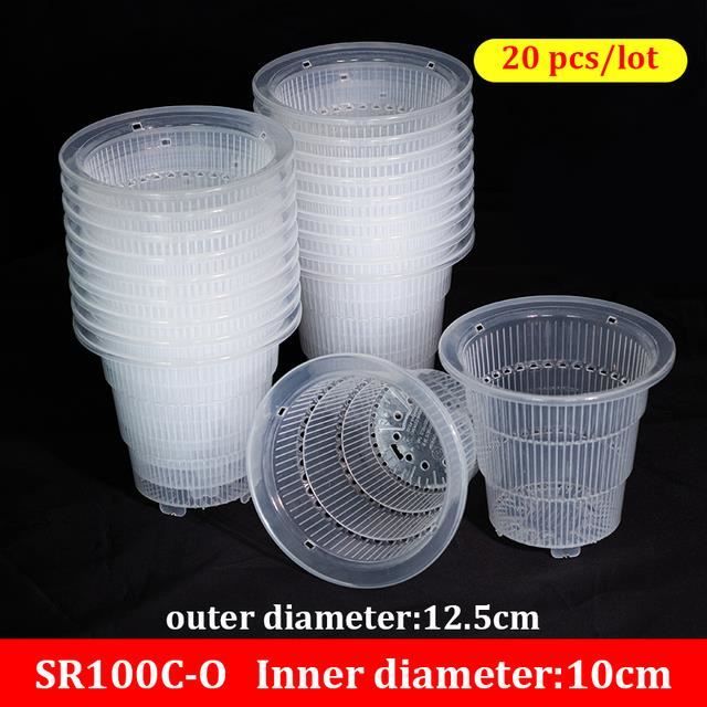 POT DE FLEUR,20 pcs 10 cm--Pots'orchidées transparents de 4 pouces-10cm ...