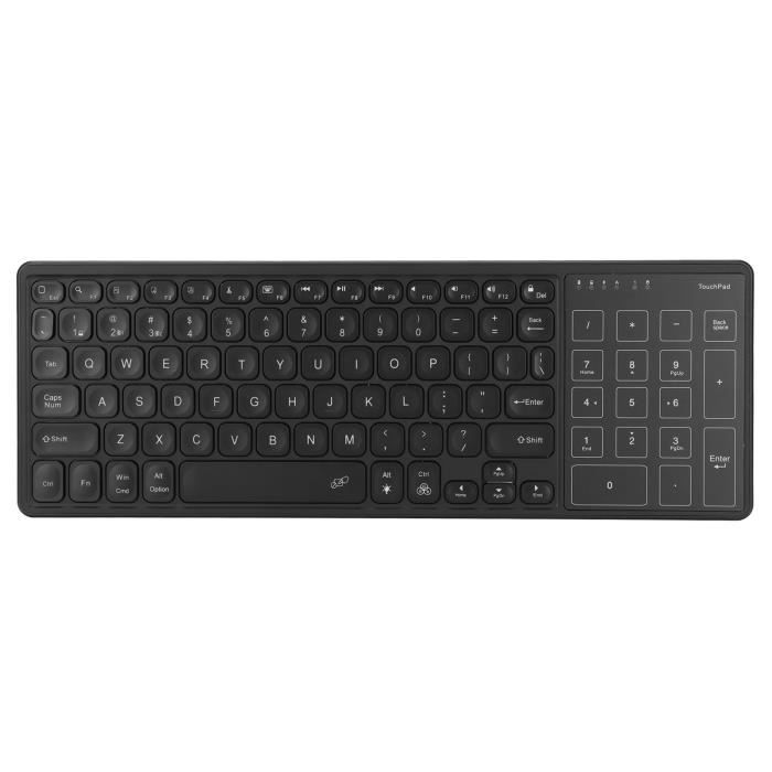 Clavier sans fil - HURRISE - Modèle avec pavé tactile - Rétroéclairé ...