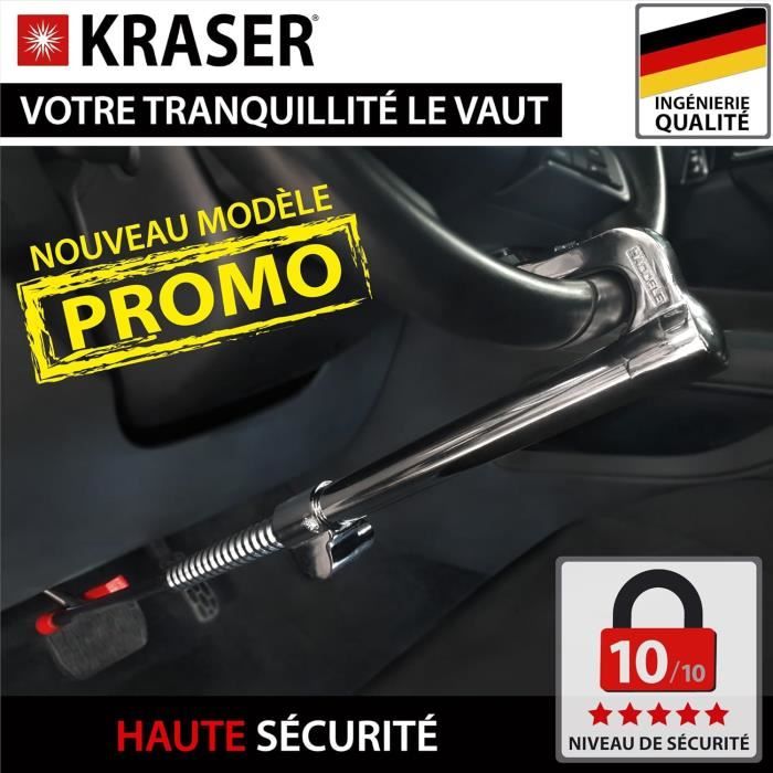 KRASER KR837 Barre Antivol Voitures Volant Pedale Extensible ...