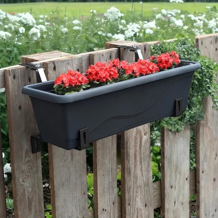 Com-four 2X Support de bac à Fleurs Premium pour parapets et ...