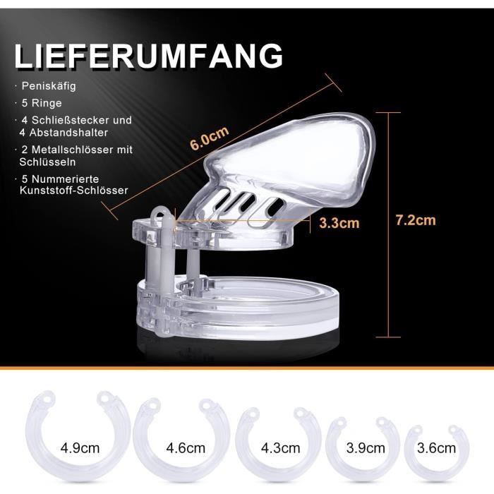 Cage à PéNis Cage De Chasteté MâLe - Cage De Chasteté LéGèRe De 6 Cm ...