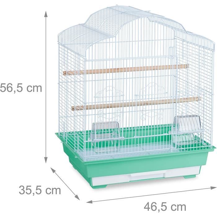 Cage à Oiseaux, métal, pour de Petits canaris, perchoirs & mangeoires ...