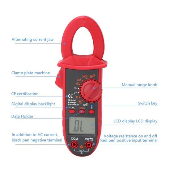 MAD Multimètre Digital Multimeter Clamp, UA3268A Portable Digital ...