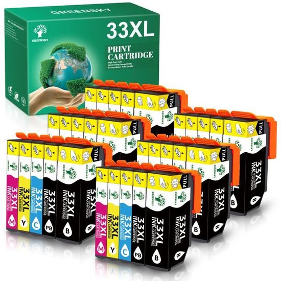 GREENSKY 30-Pack Compatible EPSON 33 33XL T3351 T3361 T3362 T3363 T3364 ...