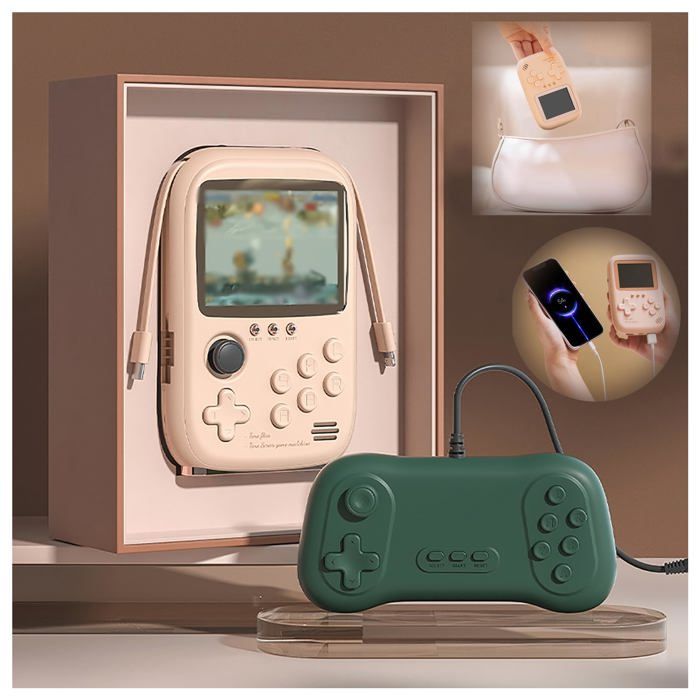 19 Console de jeu portable portable rose double 6000 Mah, Retro Console - Cdiscount Jeux vidéo