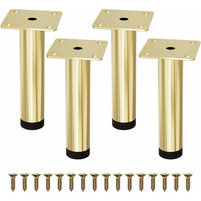 Lot de 4 Pieds de Tables Réglables en Métal 10cm Pieds de Meubles ...