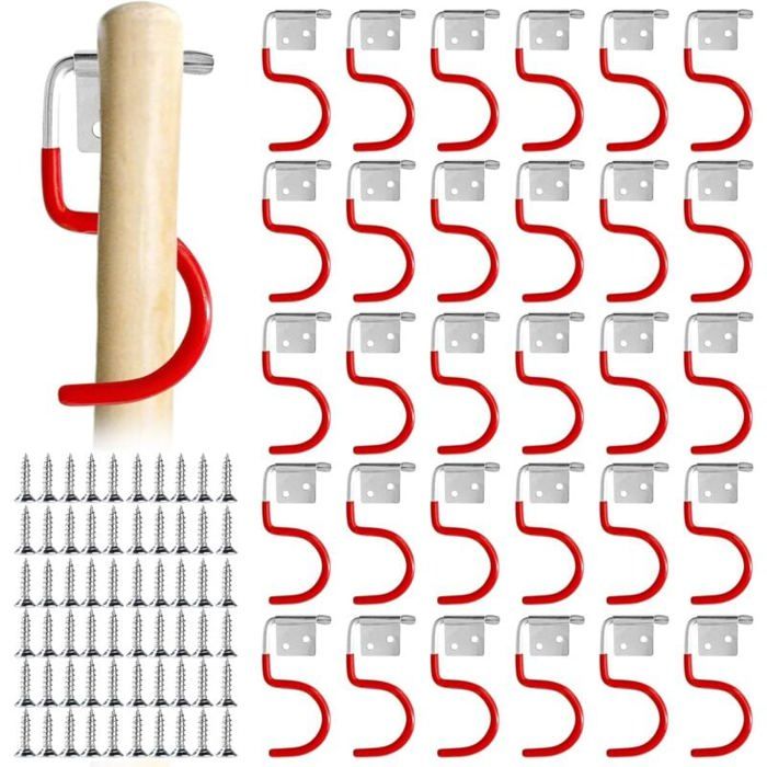 Lot de 30 crochets en métal pour outils de jardin - Crochets en métal ...