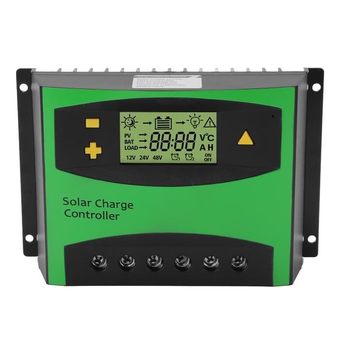 Akozon régulateur de batterie solaire Contrôleur de charge solaire Affichage LCD Régulateur de ...