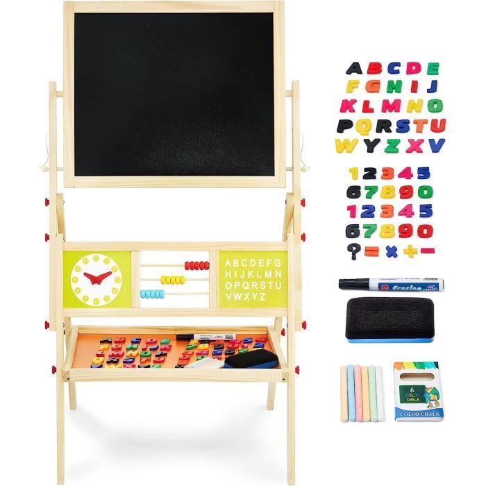 Tableaux - Tableau Enfant Bois 98 X 45 42 Double Face Magnétique Craie ...