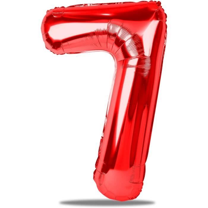 Ballon Numéro Rouge - 100Cm-40 Pouces - Ballon Chiffre Numéro 7 ...