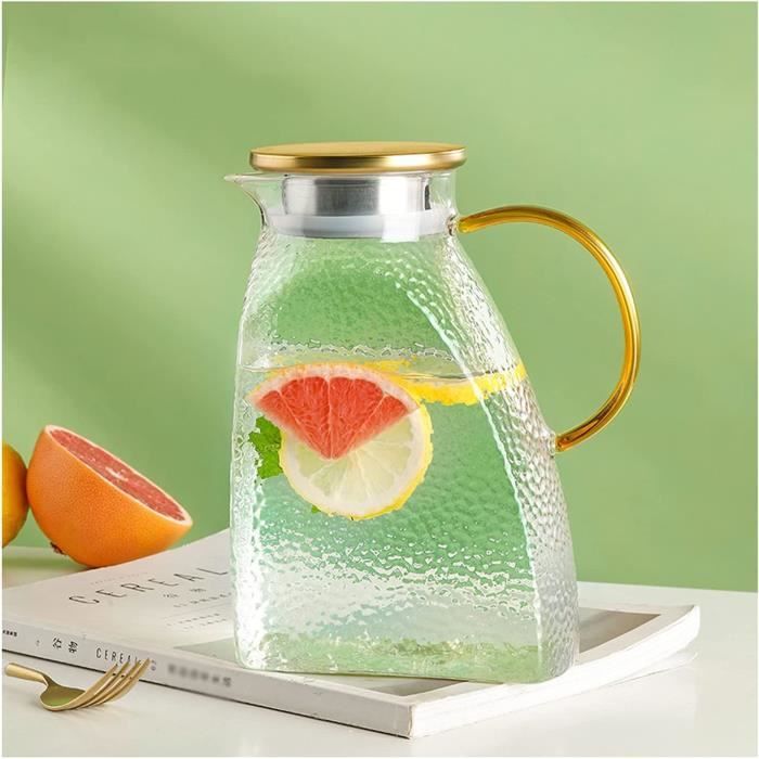 Carafe D'Eau Pichet En Verre Avec Couvercle, Pichet D'Eau Chaude-Froide ...