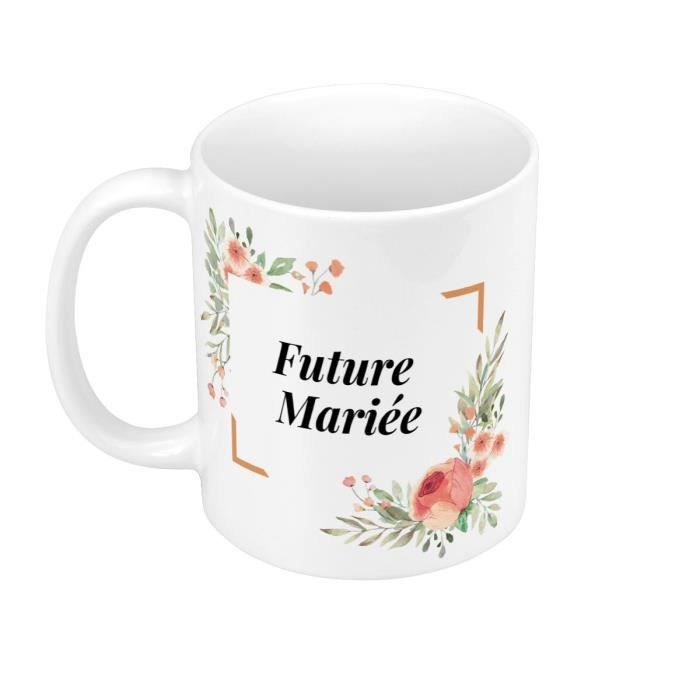 Mug Céramique Future Mariée Mariage Fiancée Cadre Floral - Cdiscount Maison