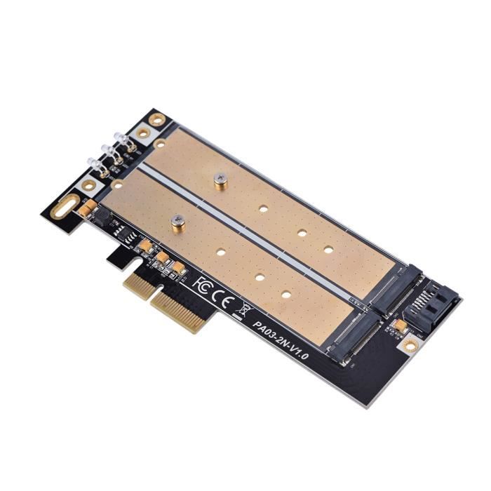 Clé NGFF M.2 B + M à 2 ports vers la carte adaptateur PCI-E 4X, SSD SATA vers PCI Express PCI-E ...