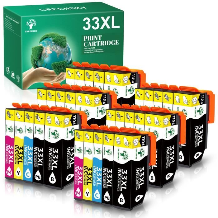 GREENSKY 30-Pack Compatible EPSON 33 33XL T3351 T3361 T3362 T3363 T3364 ...