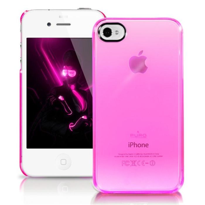 Coque iPhone 4 puro crystal fluo rose - Cdiscount Téléphonie
