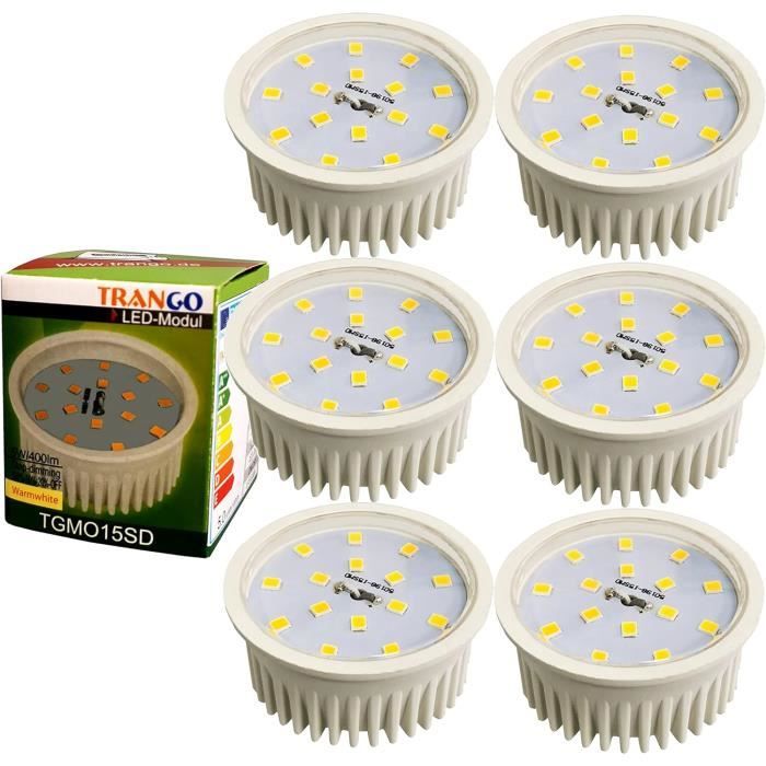6 Pack Module Led Ultra Plat 5 Watt Dimmable Mo15Sd*6 3000K Blanc Chaud ...