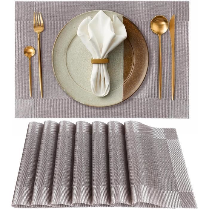 Gucass Lot de 8 Sets de Table Lavable, Sets de Table Plastique PVC ...