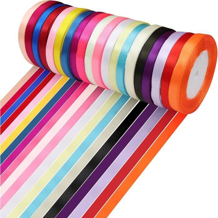 Lot De 20 Ruban Satin En 20 Couleurs - 4,6 M - Rouleaux De Ruban Tissu ...
