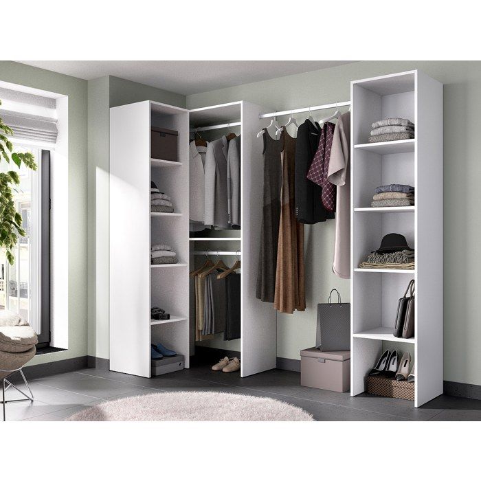 Dressing d'angle - L225 cm - Blanc - FERDINAND - Cdiscount Maison