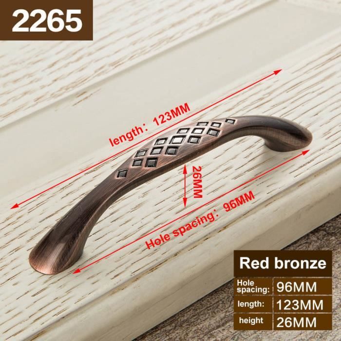 POIGNEE DE MEUBLE, 2265-96mm--Poignée en Bronze rouge, boutons de porte ...